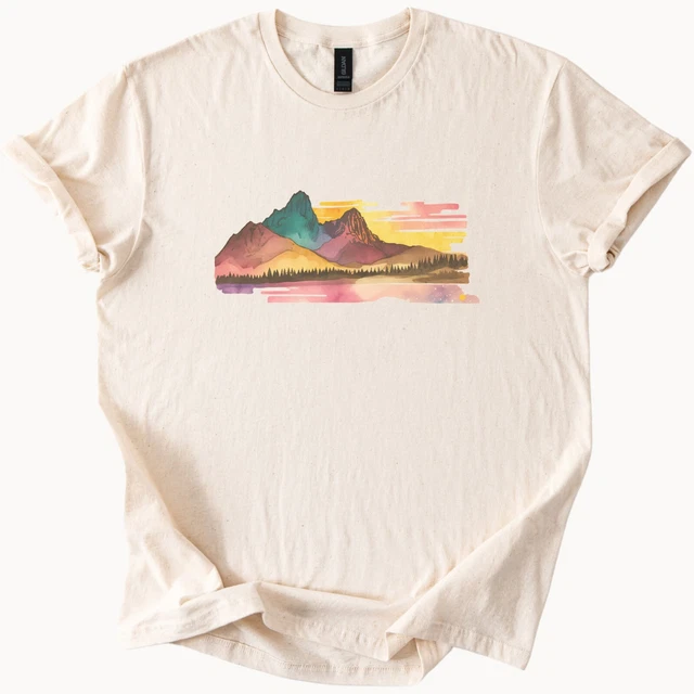Hot Trending Mountain Watercolor Tee Nature Landscape Shirt Design ...