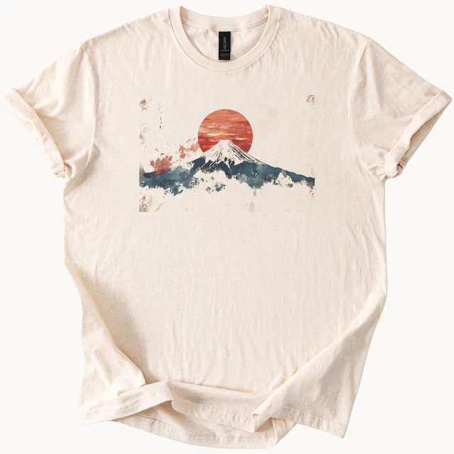 Hot Trending Mt Fuji Rising Sun Graphic T Shirt Japan Mountain Tee ...