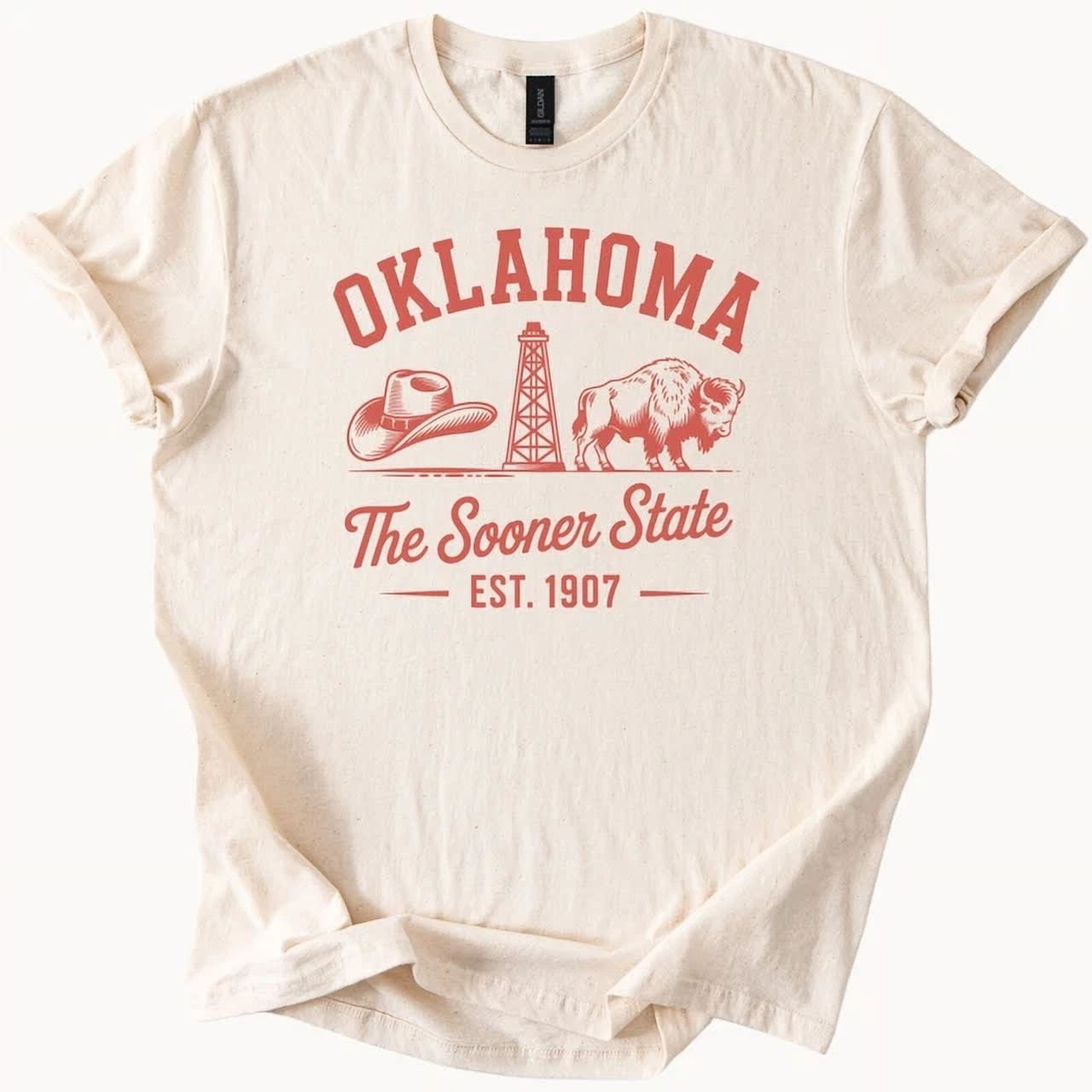 Hot Trending Oklahoma Bison Oil Derrick Cowboy Hat T-Shirt Design ...