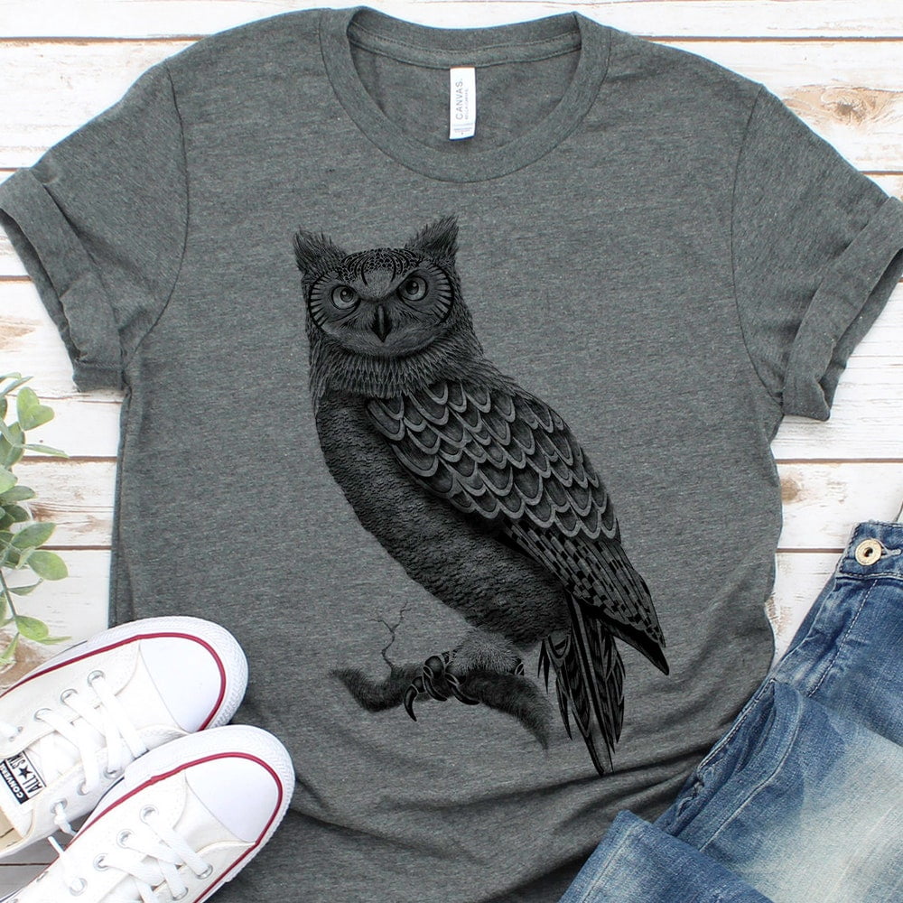 Hot Trending Owl Shirt, Owl Unisex T-shirt, Bird Print, Cute Animal ...