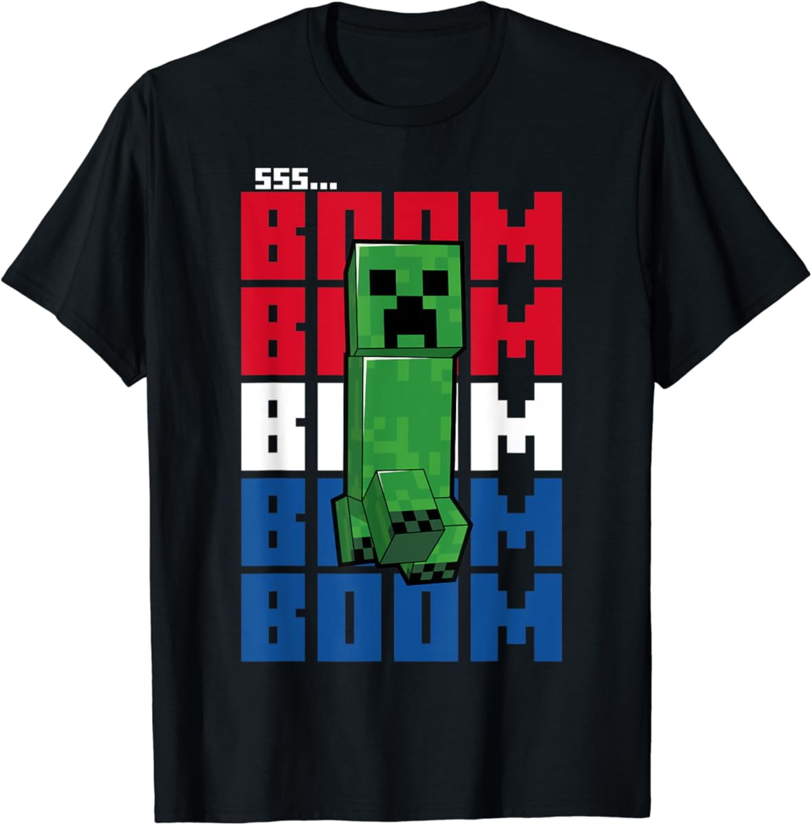 Hot Trending Pixel Art 4th Of July Creeper Boom American Colors T-Shirt ...