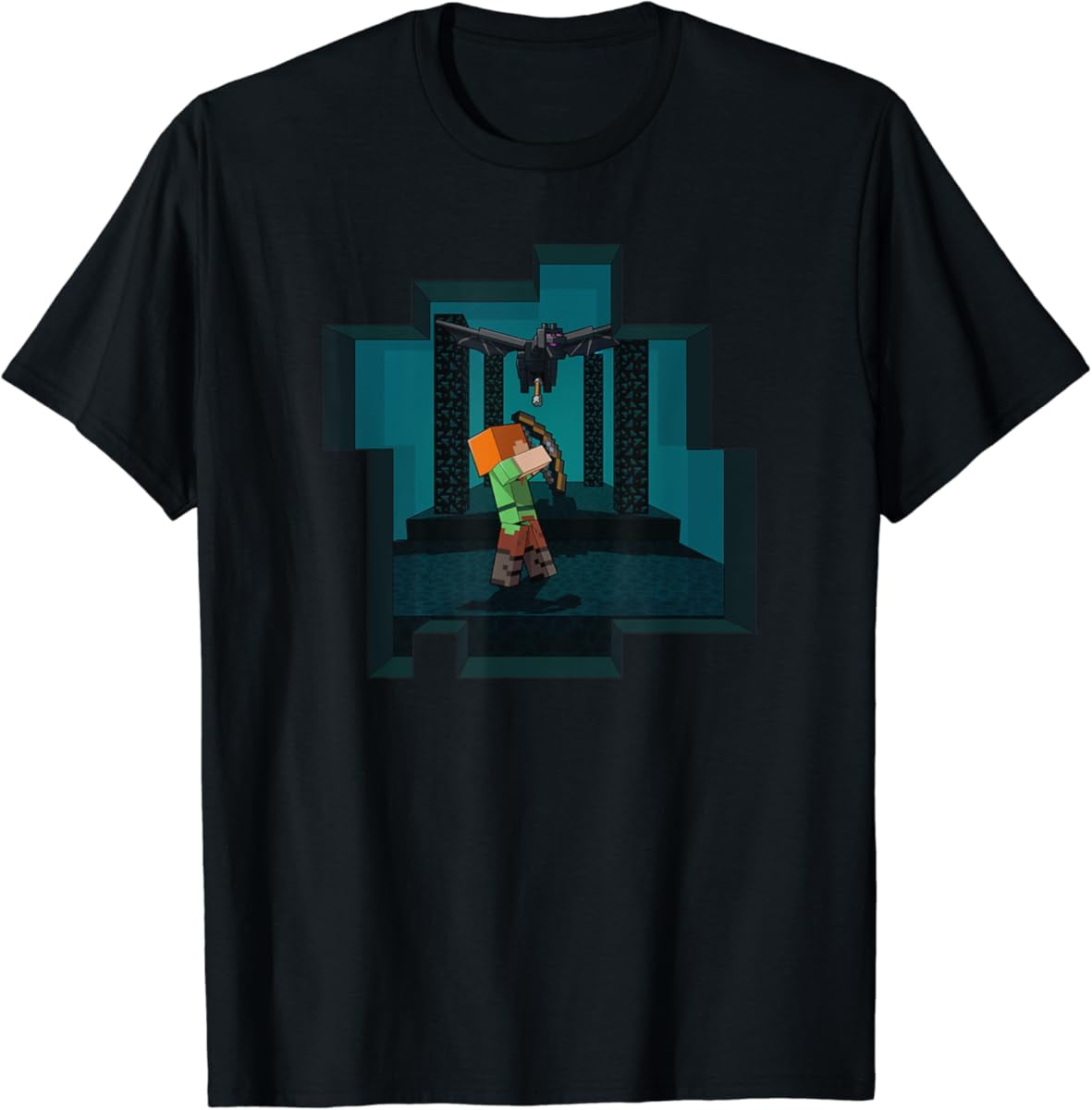 Hot Trending Pixel Art Alex And Ender Dragon Endgame T-Shirt Vintage ...