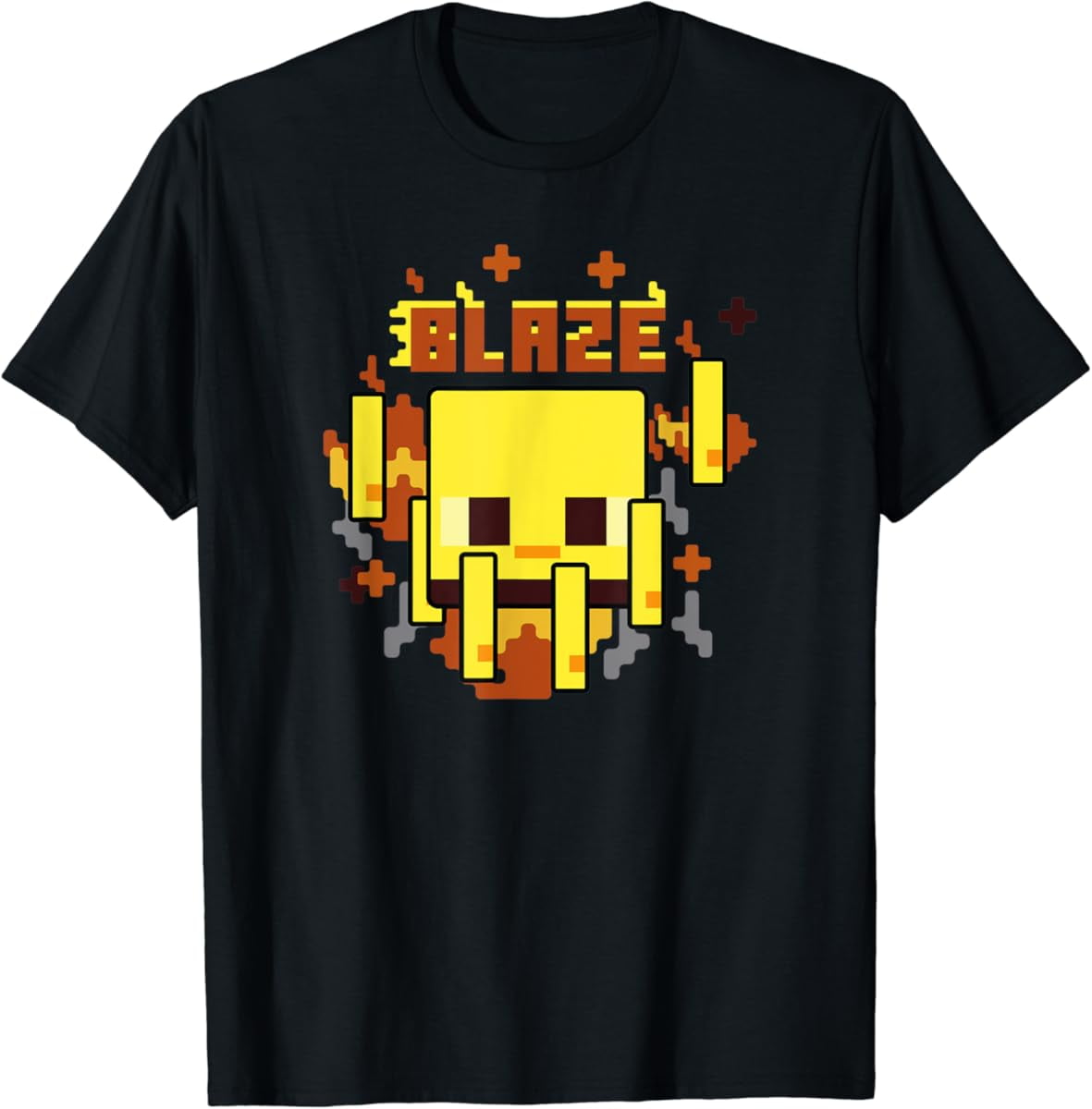 Hot Trending Pixel Art Blaze Big Face Fire Poster T-Shirt Vintage Tee -Birthday Gifts - Walmart.com