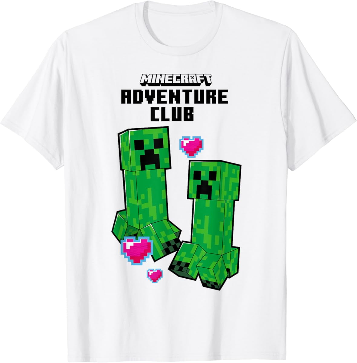 Hot Trending Pixel Art Creeper Adventure Club Hearts T-Shirt Vintage ...