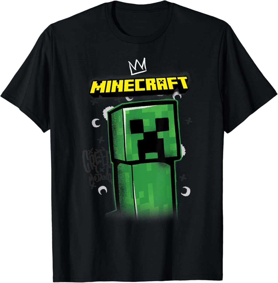 Hot Trending Pixel Art Creeper Graffiti Crown Poster T-Shirt Vintage ...