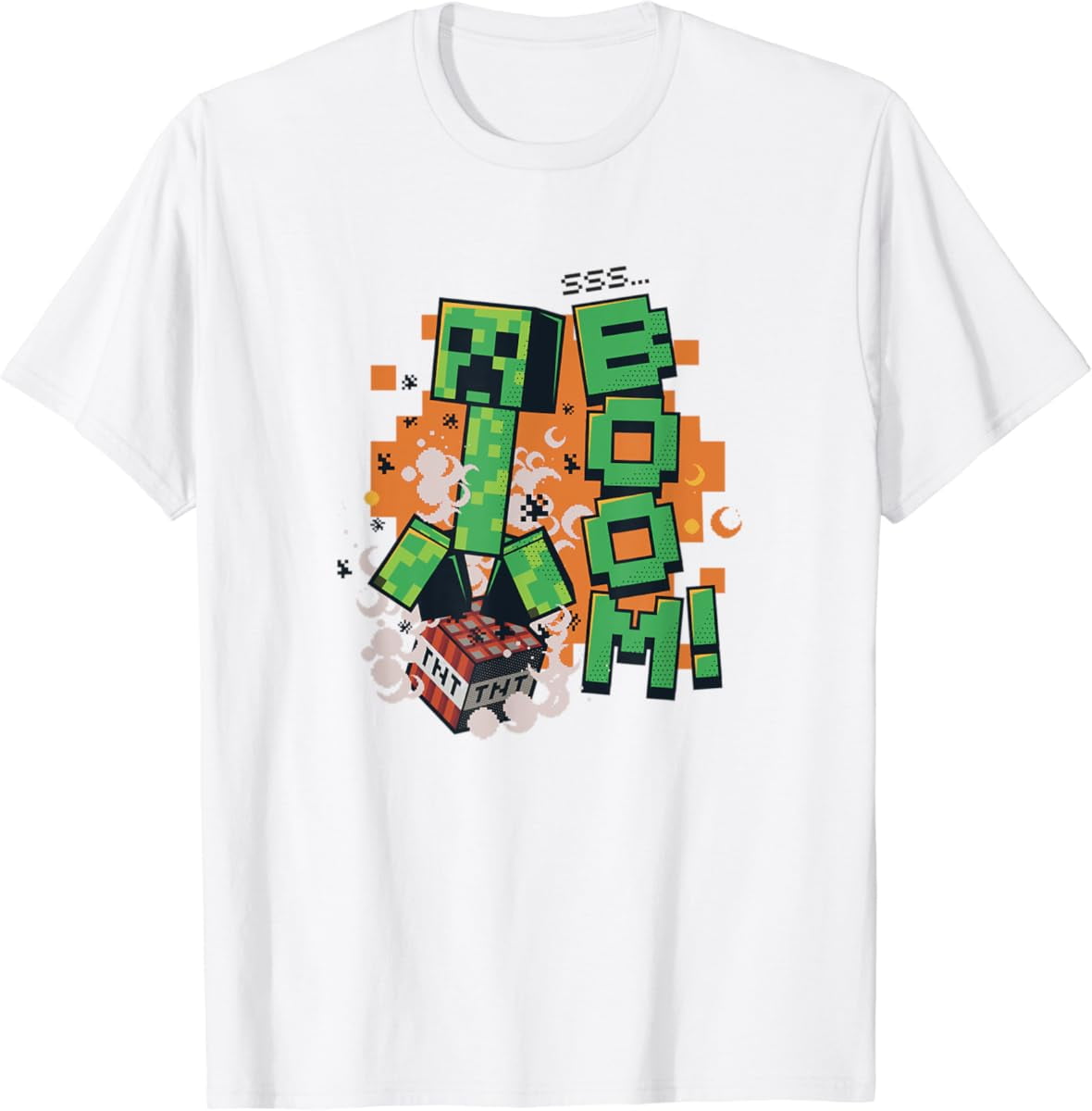 Hot Trending Pixel Art Creeper On TNT SSS... BOOM! T-Shirt Vintage ...
