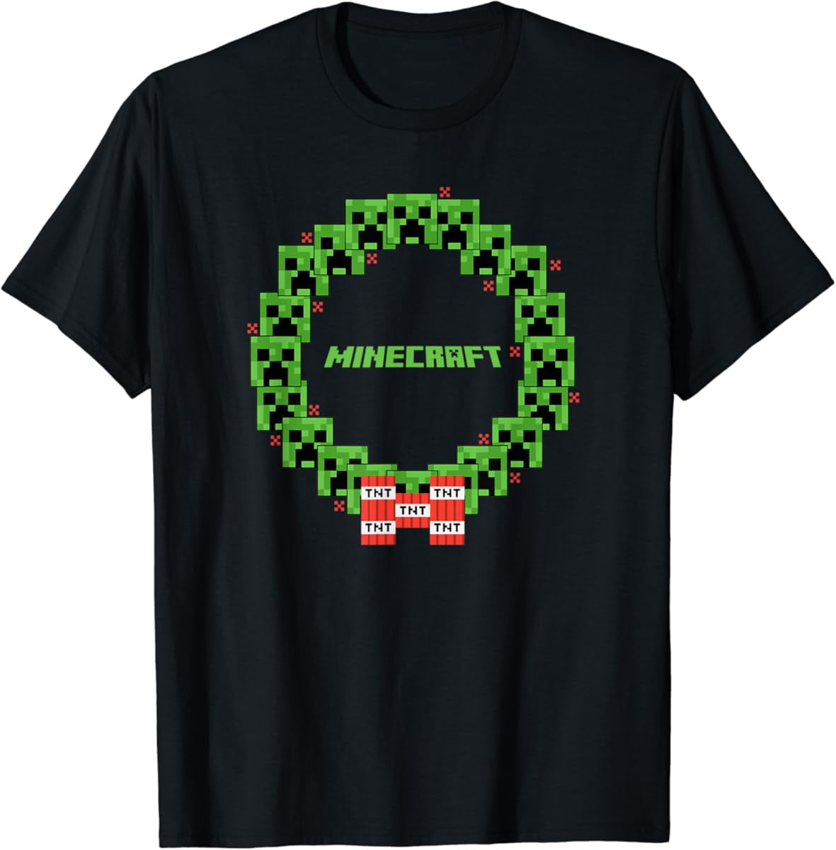 Hot Trending Pixel Art Creeper TNT Circle Logo T-Shirt Vintage Tee ...