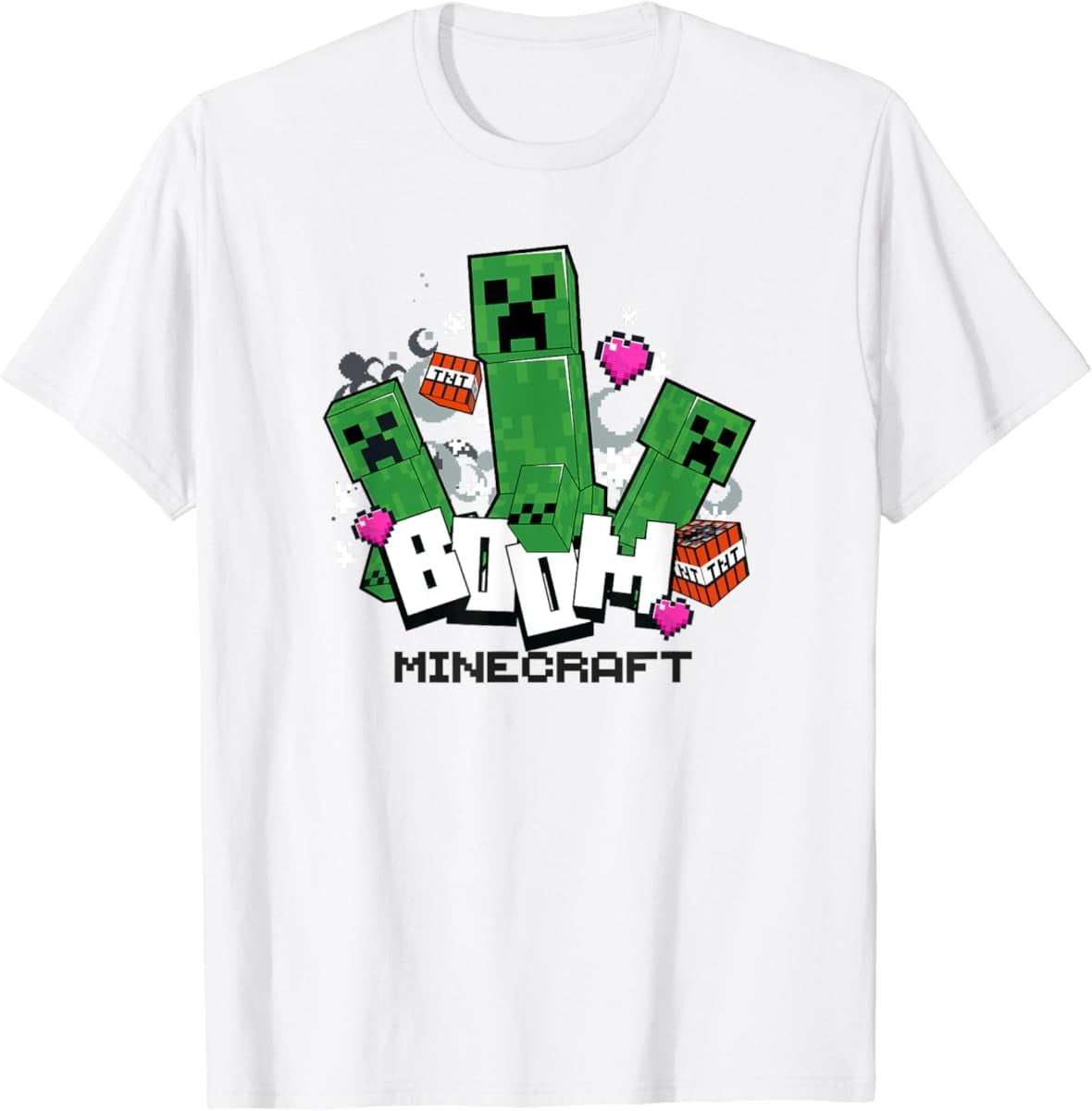 Hot Trending Pixel Art Creepers Heart Boom Explosion T-Shirt Vintage ...