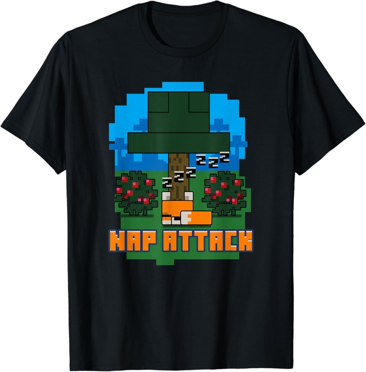 Hot Trending Pixel Art Fox Sleeping Nap Attack Poster T-Shirt Vintage ...