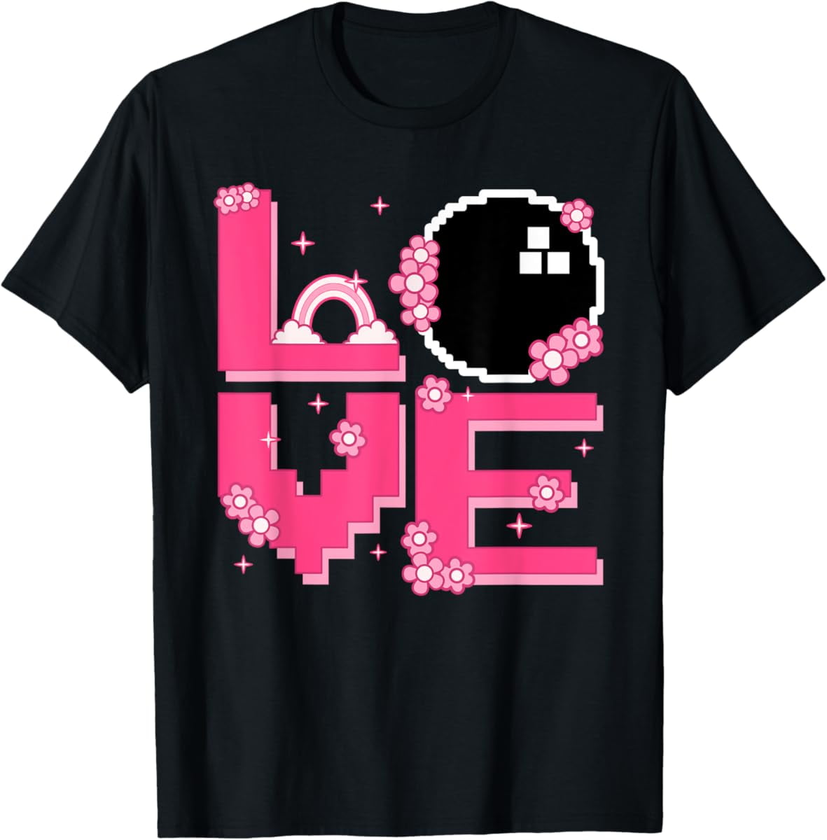 Hot Trending Pixel Art Retro 60s 70s Style Hippie Outfit Love Bowling T ...
