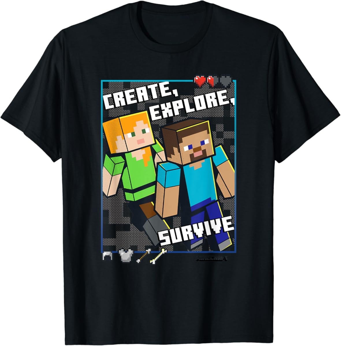 Hot Trending Pixel Art Steve and Alex Create Explore Survive Box Up T ...