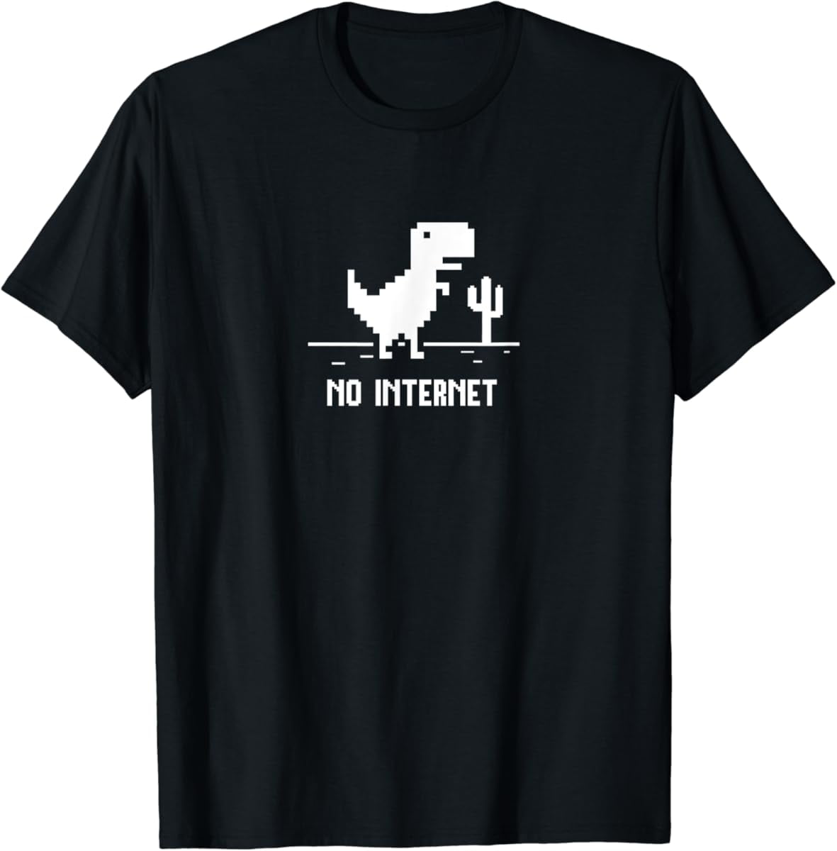 Hot Trending Pixel Art T-Rex Dinosaur for Coders "No Internet" T-Shirt ...