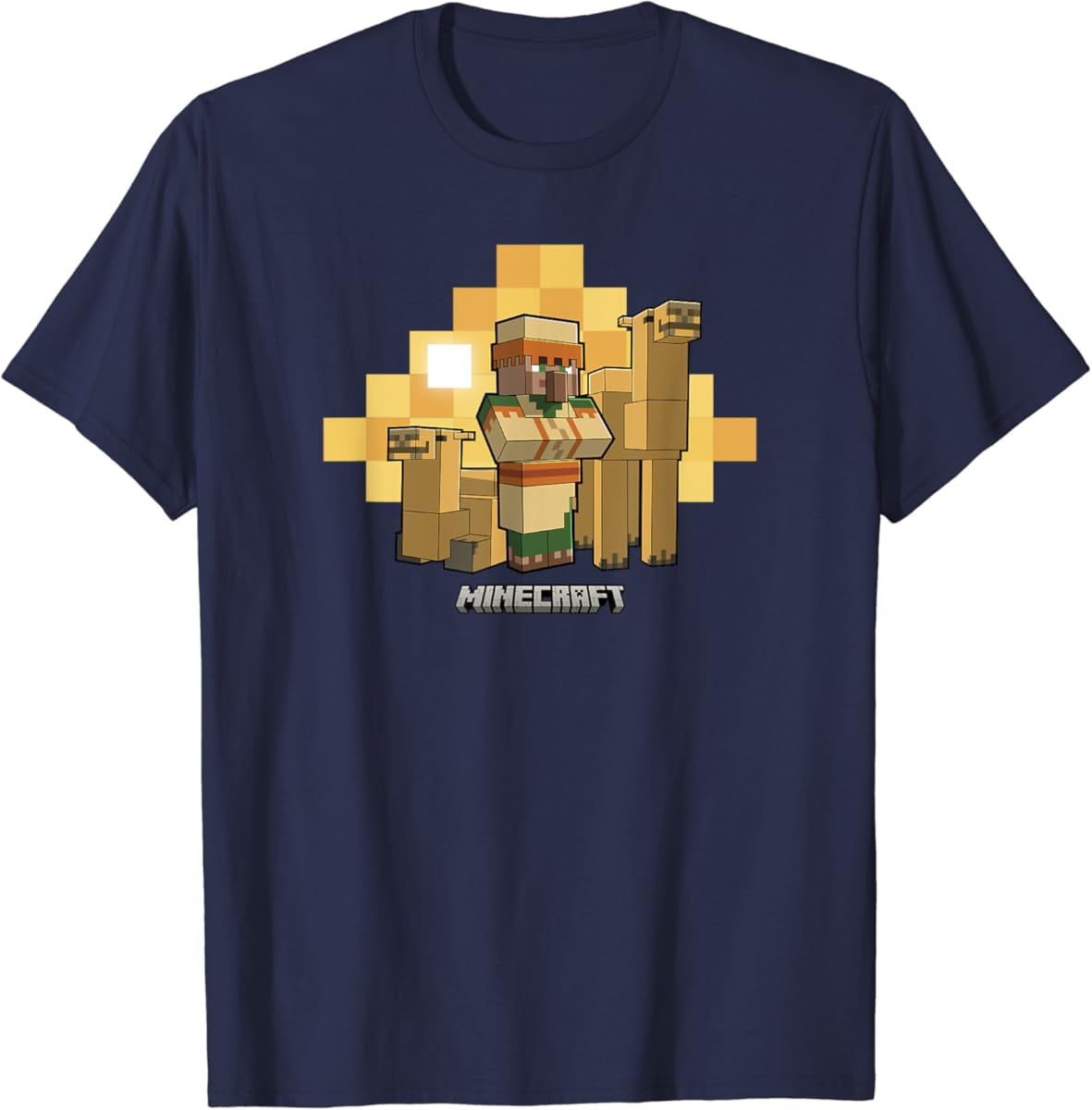 Hot Trending Pixel Art Vanilla Villager & Camels Desert Portrait T-Shirt Vintage Tee -Birthday ...