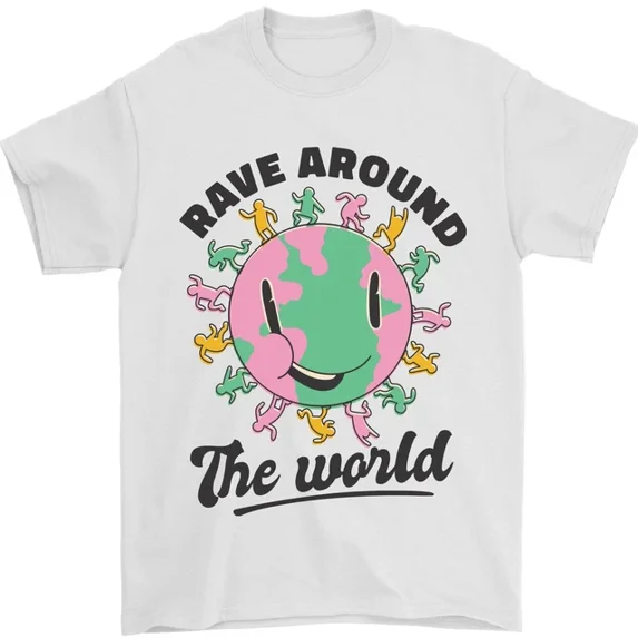 Hot Trending Rave Around the World Dance Music Acid Raver T-Shirt ...