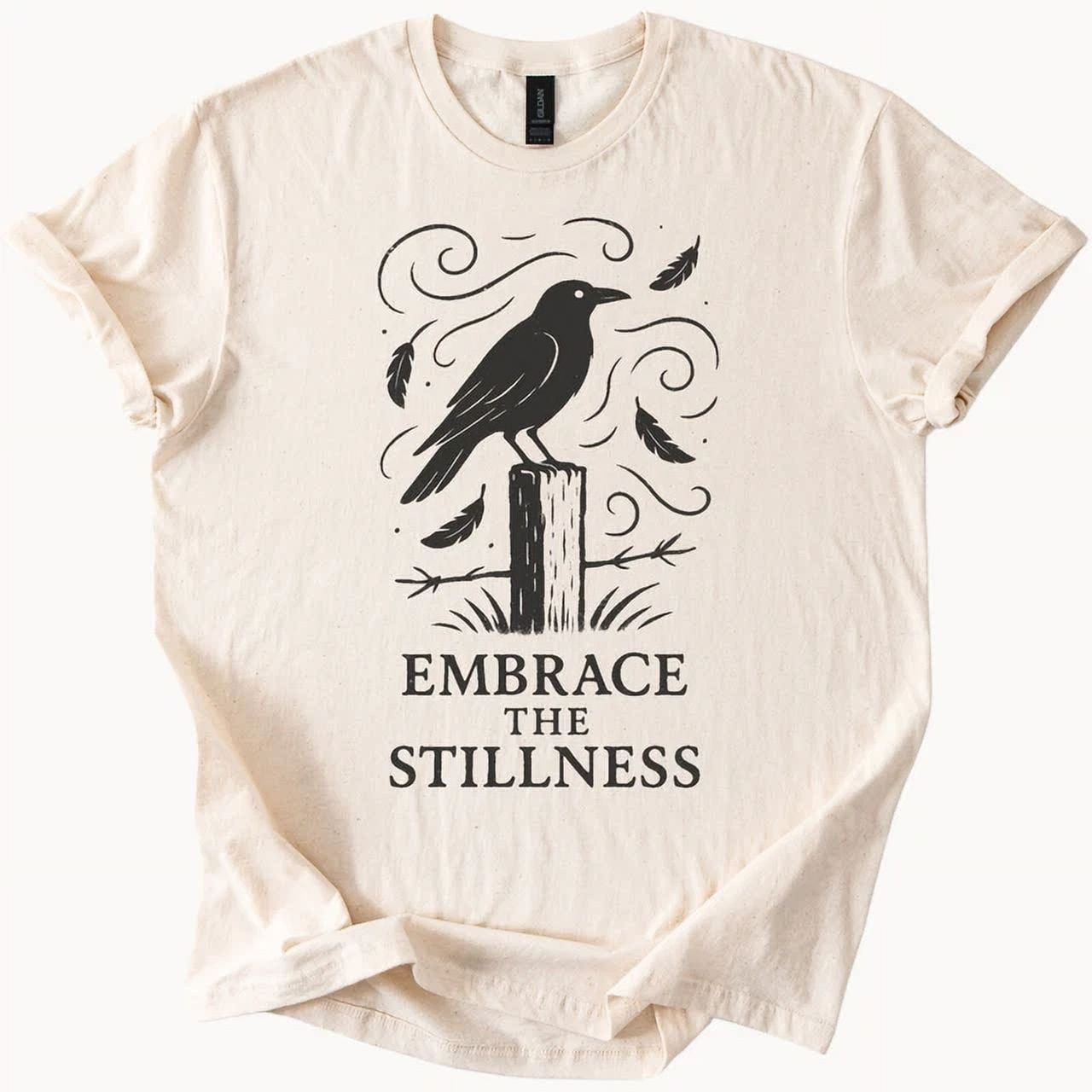 Hot Trending Raven Stillness Tee Bird Graphic Shirt Nature Gift Crow ...
