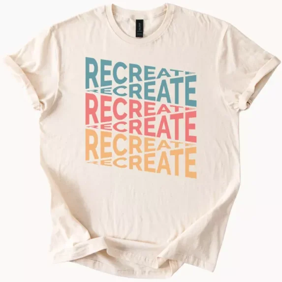 Hot Trending Recreate Graphic Tee Retro Style Trendy Casual Shirt ...