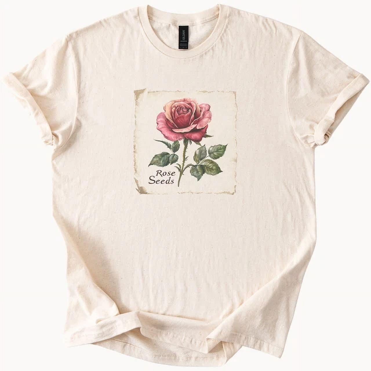Hot Trending Red Rose Flower T Shirt Botanical Plant Graphic Tee Garden ...