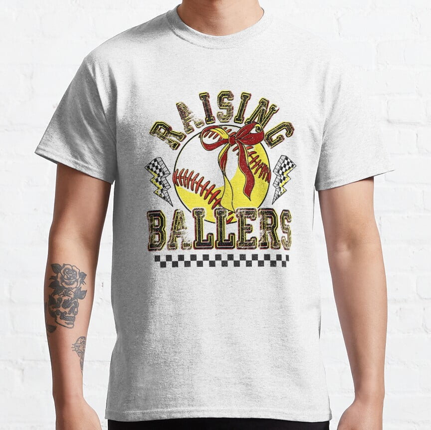 Hot Trending Retro Softball Baseball, Raising Ballers Classic T-Shirt ...