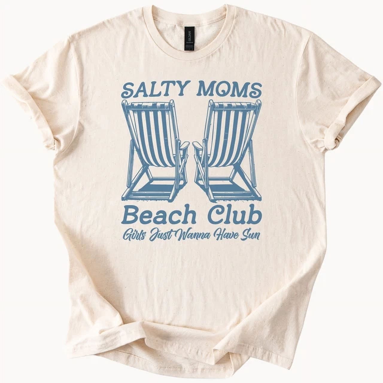 Hot Trending Salty Moms Beach Club Tee Girls Wanna Sun Vacation Shirt ...