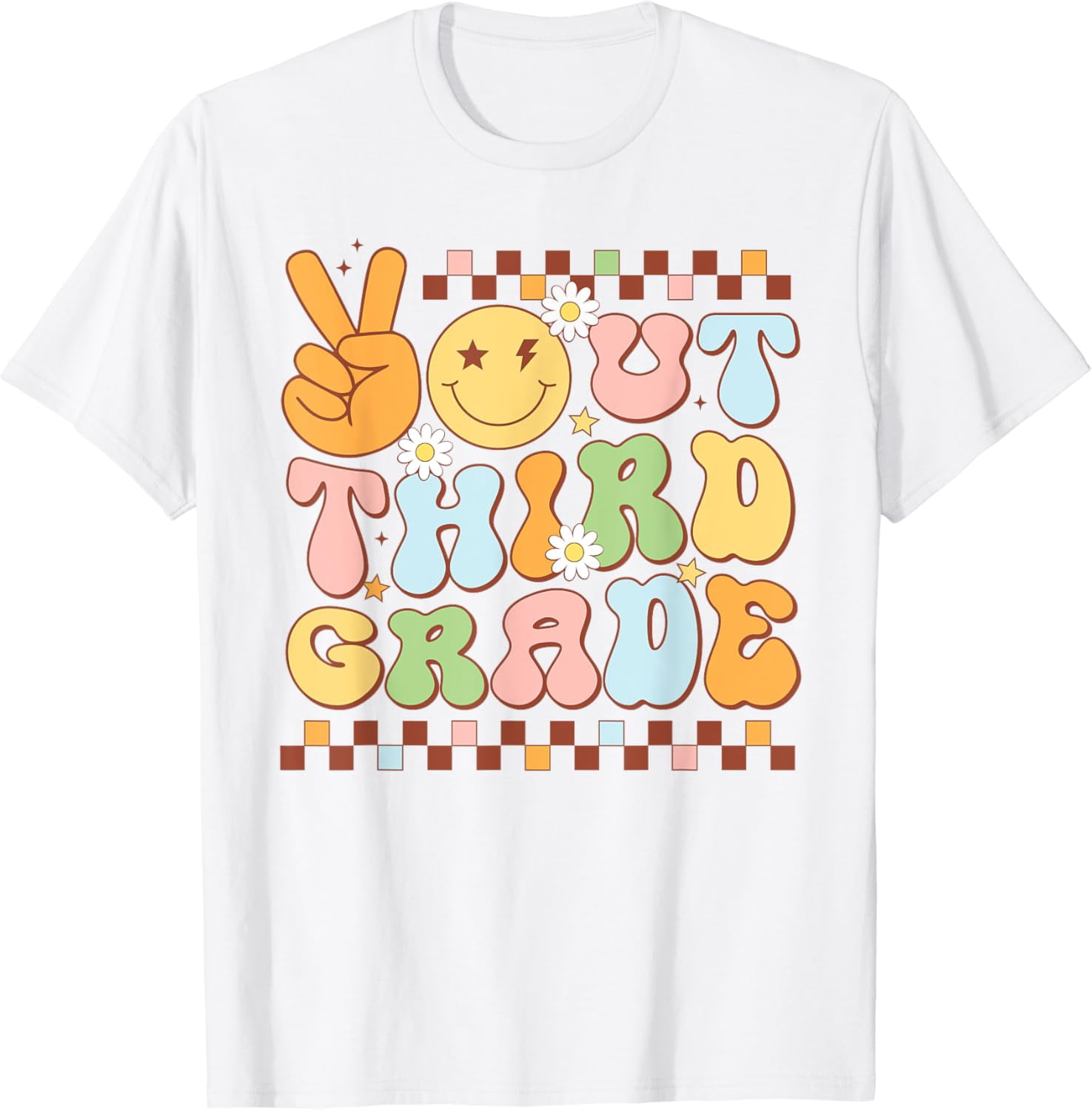 Hot Trending School Last Day Of 3Rd Grade Groovy Peace Out Cute Vintage ...