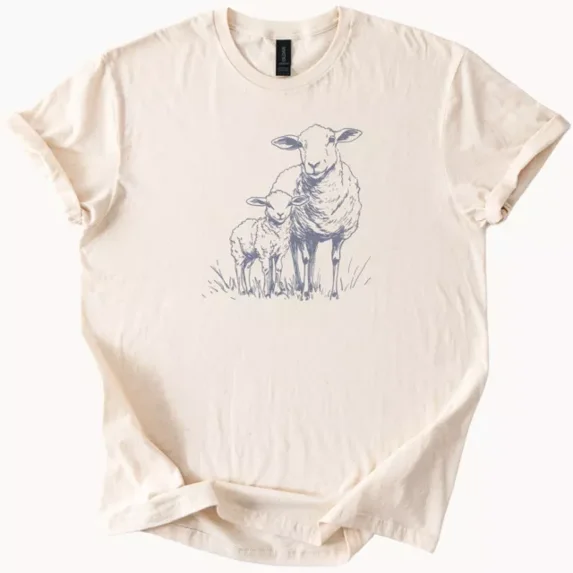 Hot Trending Sheep Lamb Graphic T Shirt Farm Animal Tee Cute Design ...