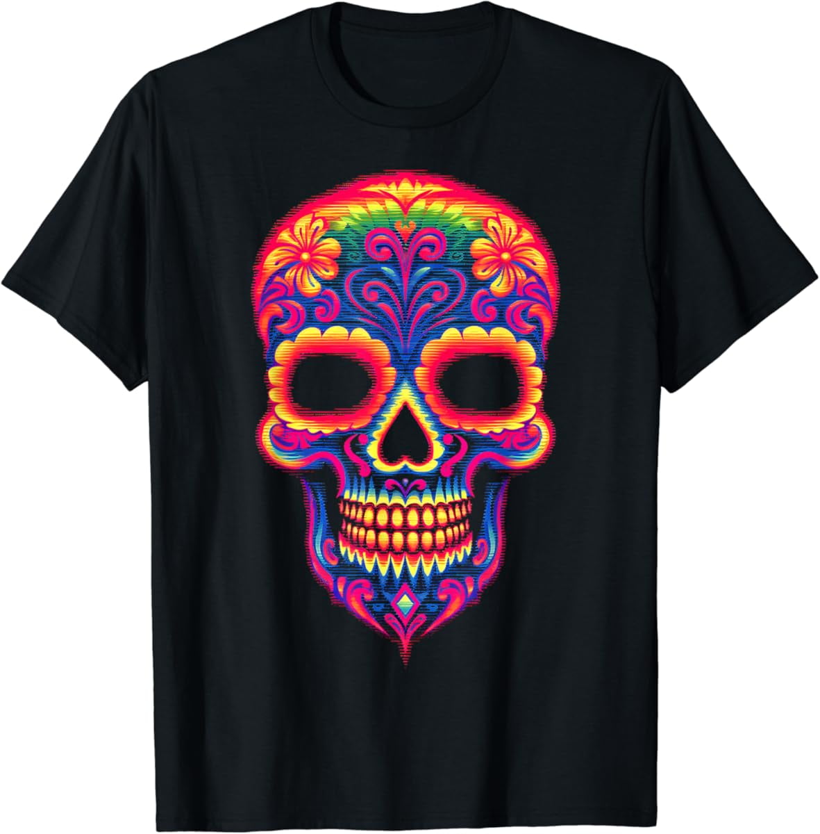 Hot Trending Skull Pixel Art Colorful Abstract Graphic Motif Skull T ...
