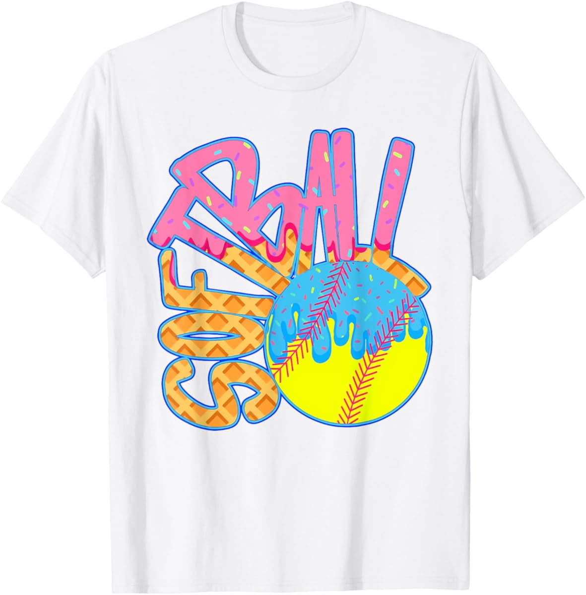 Hot Trending Softball Drip For Ice Cream Drip Youth Softball T-Shirt ...