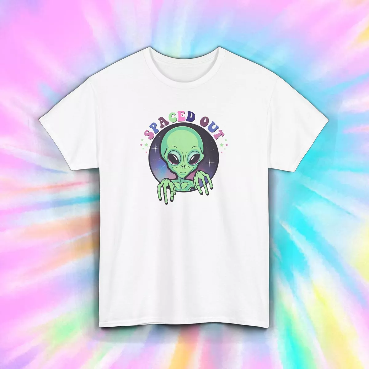 Hot Trending Spaced Out Alien T-Shirt Funny Outer Space Graphic Retro ...
