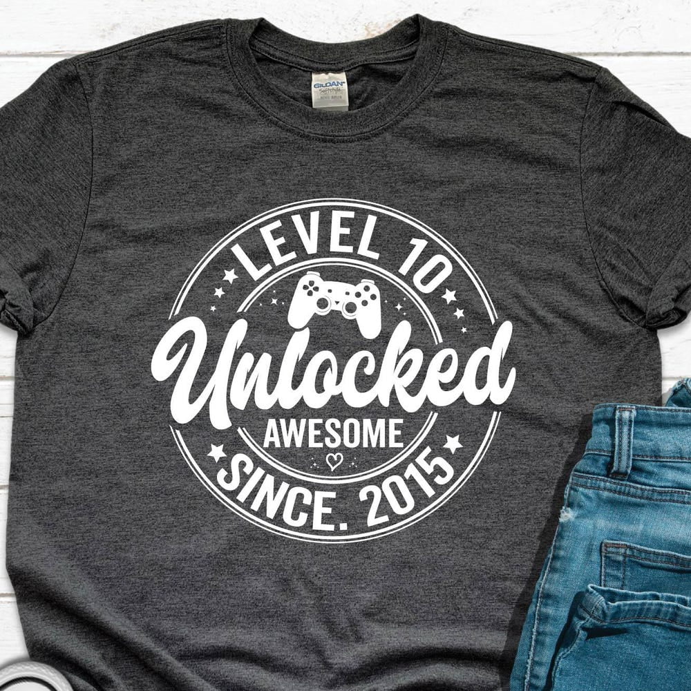 Hot Trending T-Shirt With 10Th Birthday Shirt, Level 10 Unlocked ...