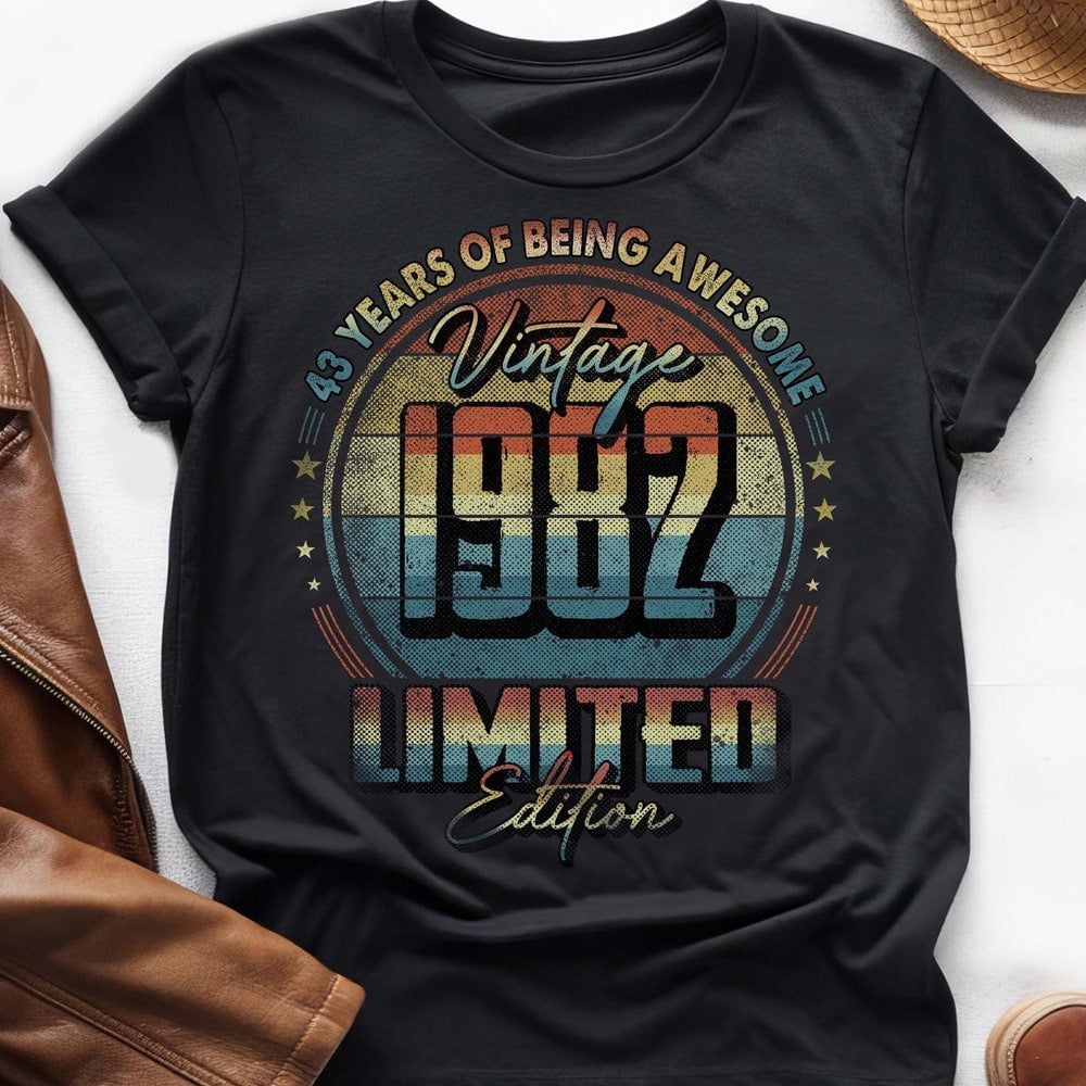 Hot Trending T-Shirt With 43 Years Of Being Awesome, Vintage 43Rd ...
