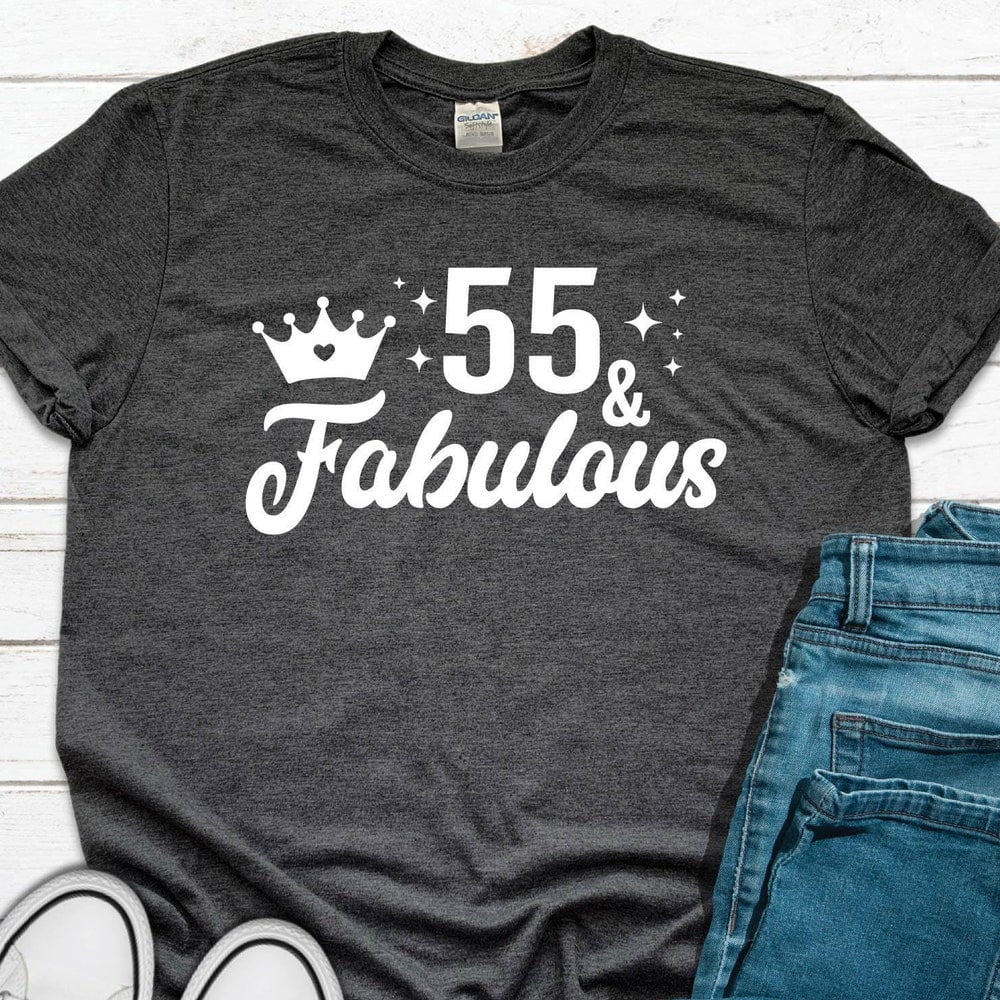Hot Trending T-Shirt With 55 And Fabulous, 55Th Birthday Shirt, Fifty ...