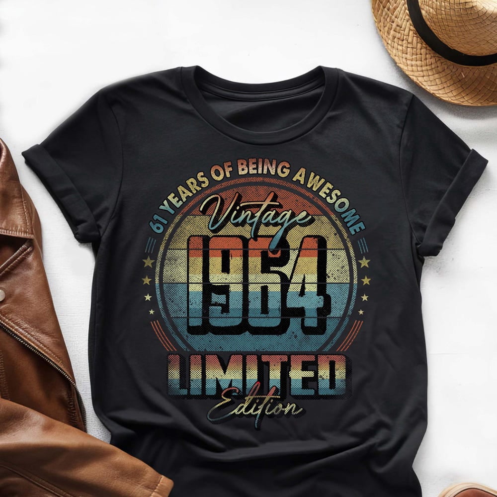 Hot Trending T-Shirt With 61 Years Of Being Awesome, Vintage 61St ...