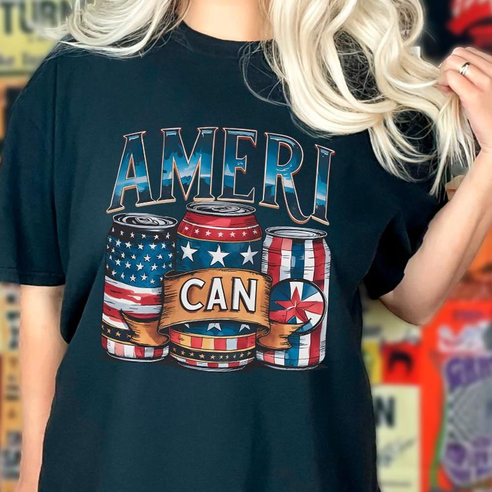 Hot Trending T-Shirt With Ameri Can, 4Th Of July, America, Independence Day, Patriotic, Usa Flag ...