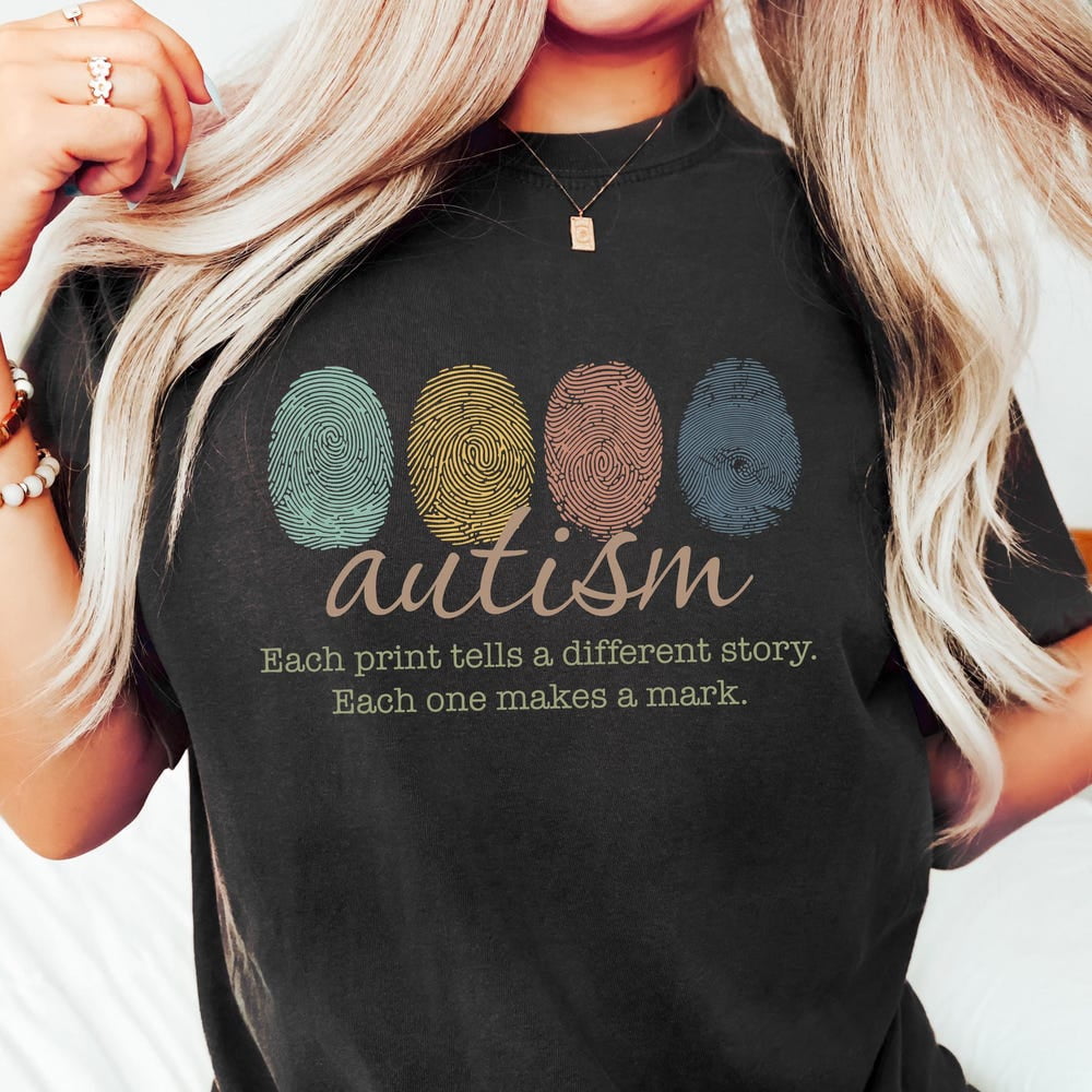 Hot Trending T-Shirt With Autism Awareness , Fingerprint Autism, Each ...