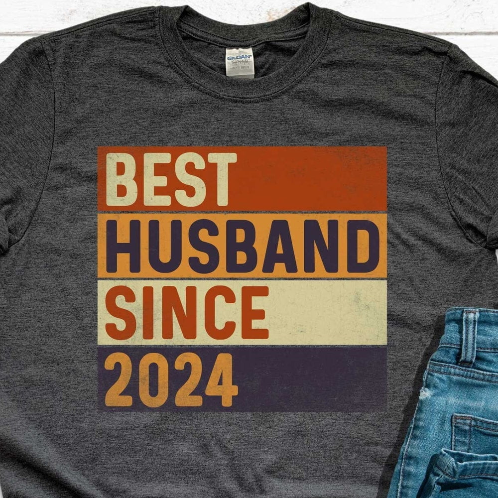 Hot Trending T-Shirt With Best Husband Since 2024 Shirt, 1St Wedding ...