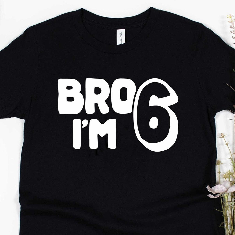 Hot Trending T-Shirt With Bro I'M 6 Shirt | Sixth Birthday Shirt | 6 ...