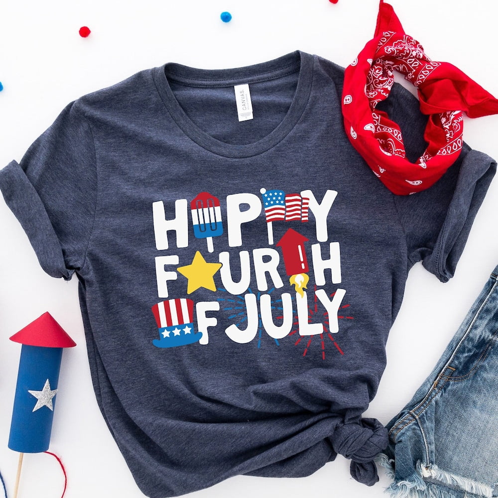 Hot Trending T-Shirt With Happy Fourth Of July Shirt, 4Th Of July T ...