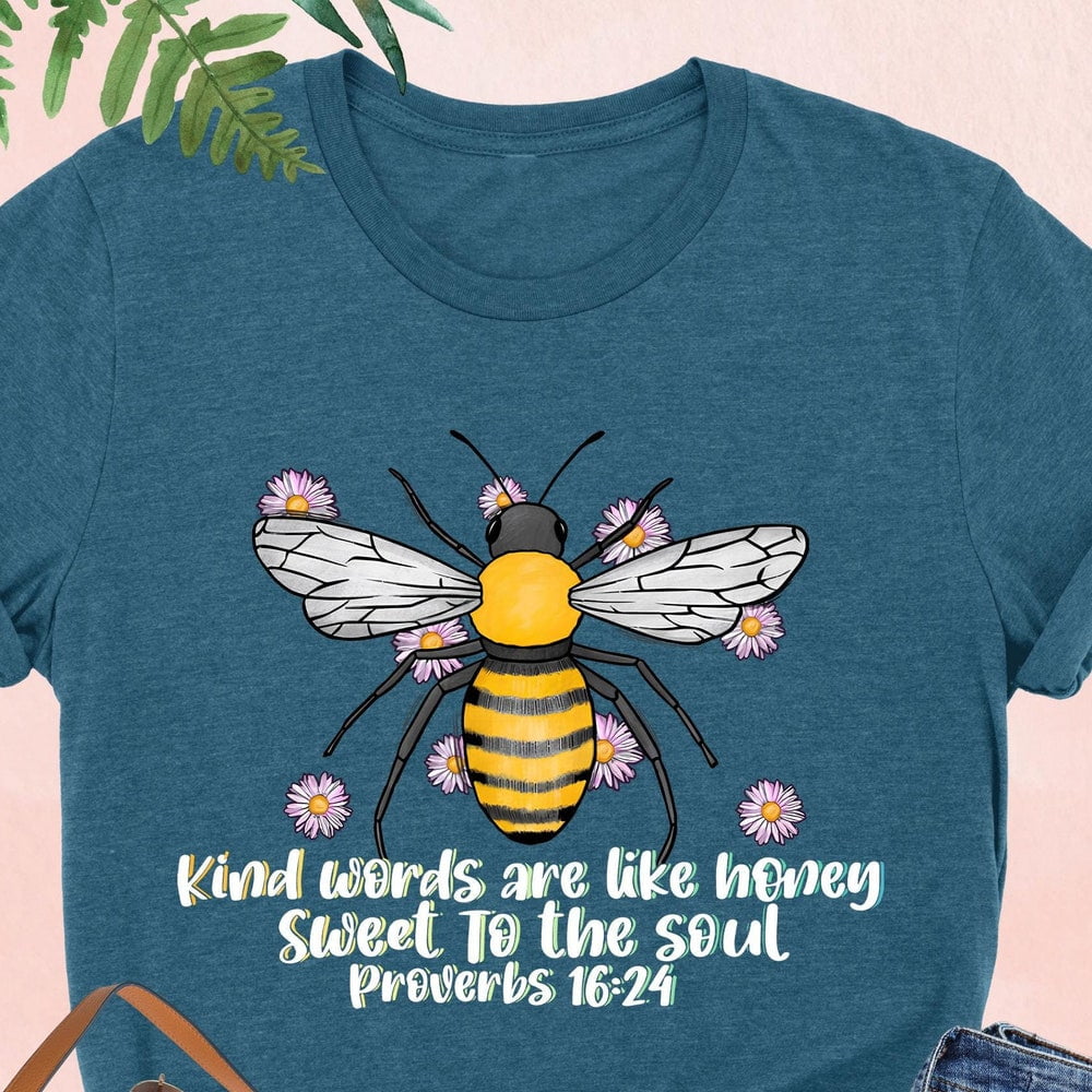 Hot Trending T-Shirt With Kind Words Are Like Honey, Cute Christian ...