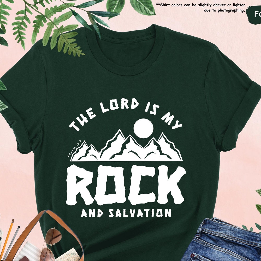 Hot Trending T-Shirt With The Lord Is My Rock, Jesus, Christian, Bible ...