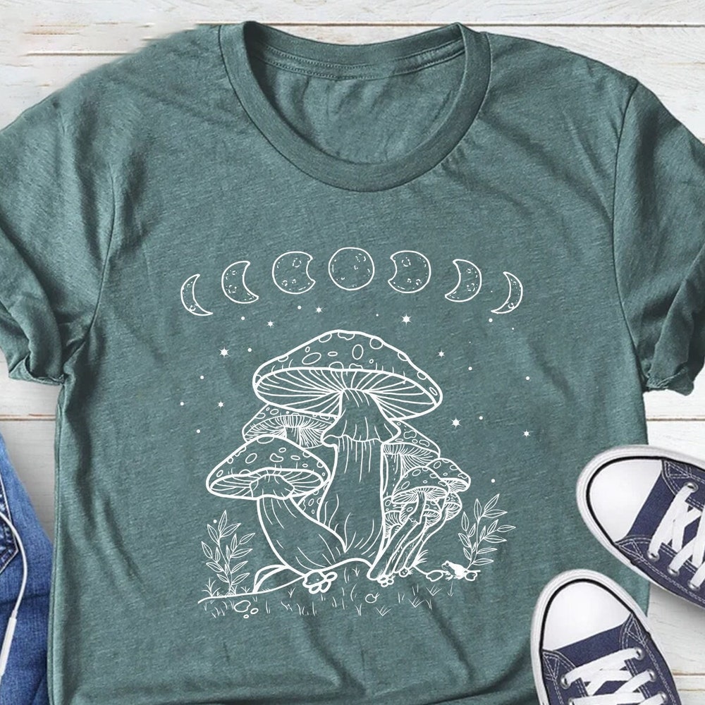 Hot Trending T-Shirt With Mushroom Shirt, Moon Phases And Mushrooms T ...