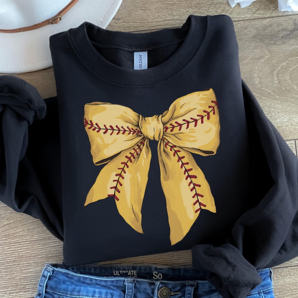 Hot Trending T-Shirt With Softball Bow, Coquette Softball, Cute ...