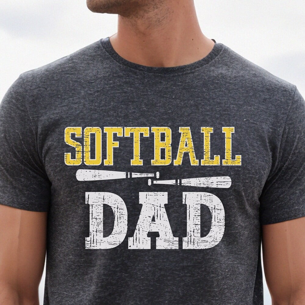 Hot Trending T-Shirt With Softball Dad, Softball Fan, Softball Dad Gift, Proud Softball Dad, Dad ...