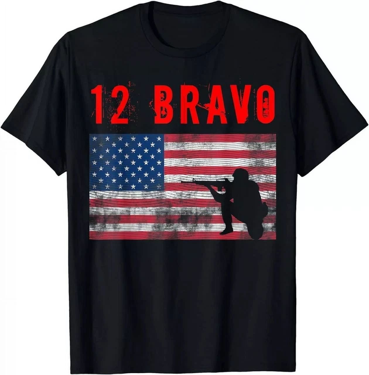 Hot Trending T-Shirt With 12 Bravo Mos Combat Engineer - American Flag ...