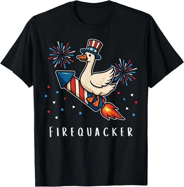 Hot Trending T-Shirt With 4Th Of July Duck Firequacker Patriotic Fourth ...