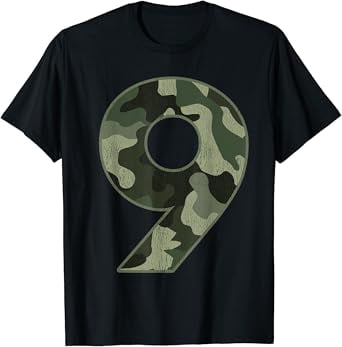 Hot Trending T-Shirt With 9Th Birthday Army Birthday Party 9 Years Old ...