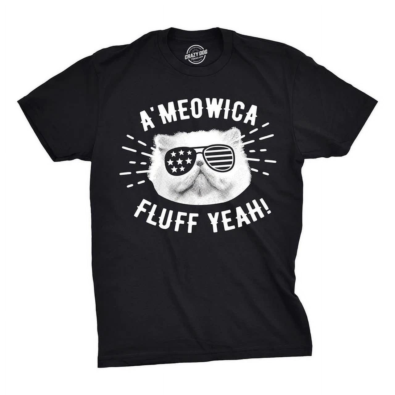 Hot Trending T-Shirt With A'Meowica Fluff Yeah T Shirt Funny 4Th Of July Cat Tee Design Preview ...