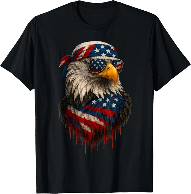 Hot Trending T-Shirt With American Flag Eagle Patriotic 4Th Of July Men Boy Bald Eagle T Shirt ...