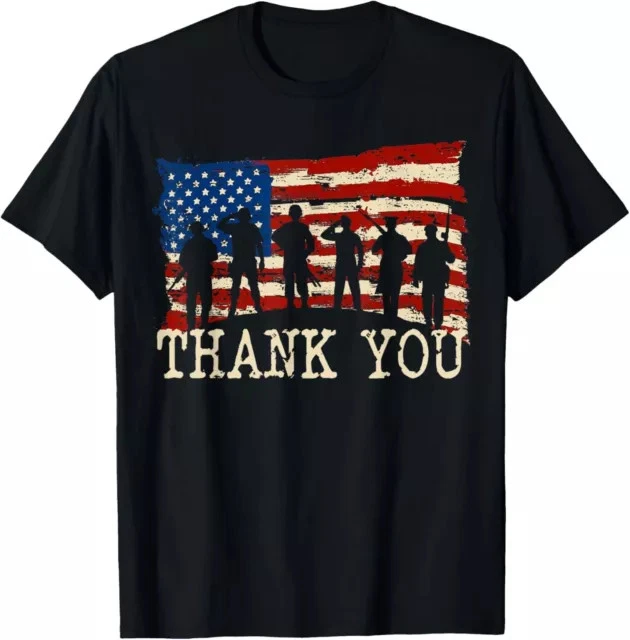 Hot Trending T-Shirt With American Flag Thank You Veterans Proud ...