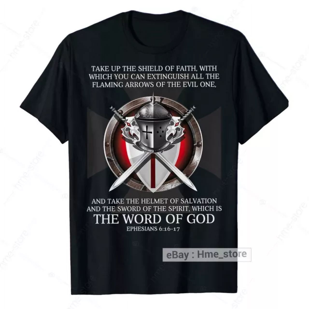Hot Trending T-Shirt With Armor Of God T-Shirt Christian Warrior Bible Verse Religious Shield ...
