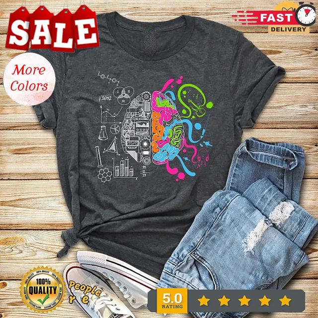 Hot Trending T-Shirt With Art Mind Shirt, Colorful Brain Science And ...